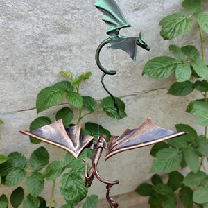 Pair of Iron Dragons Wind Spinners, Dragon Hanging Art, Wind Catcher ...
