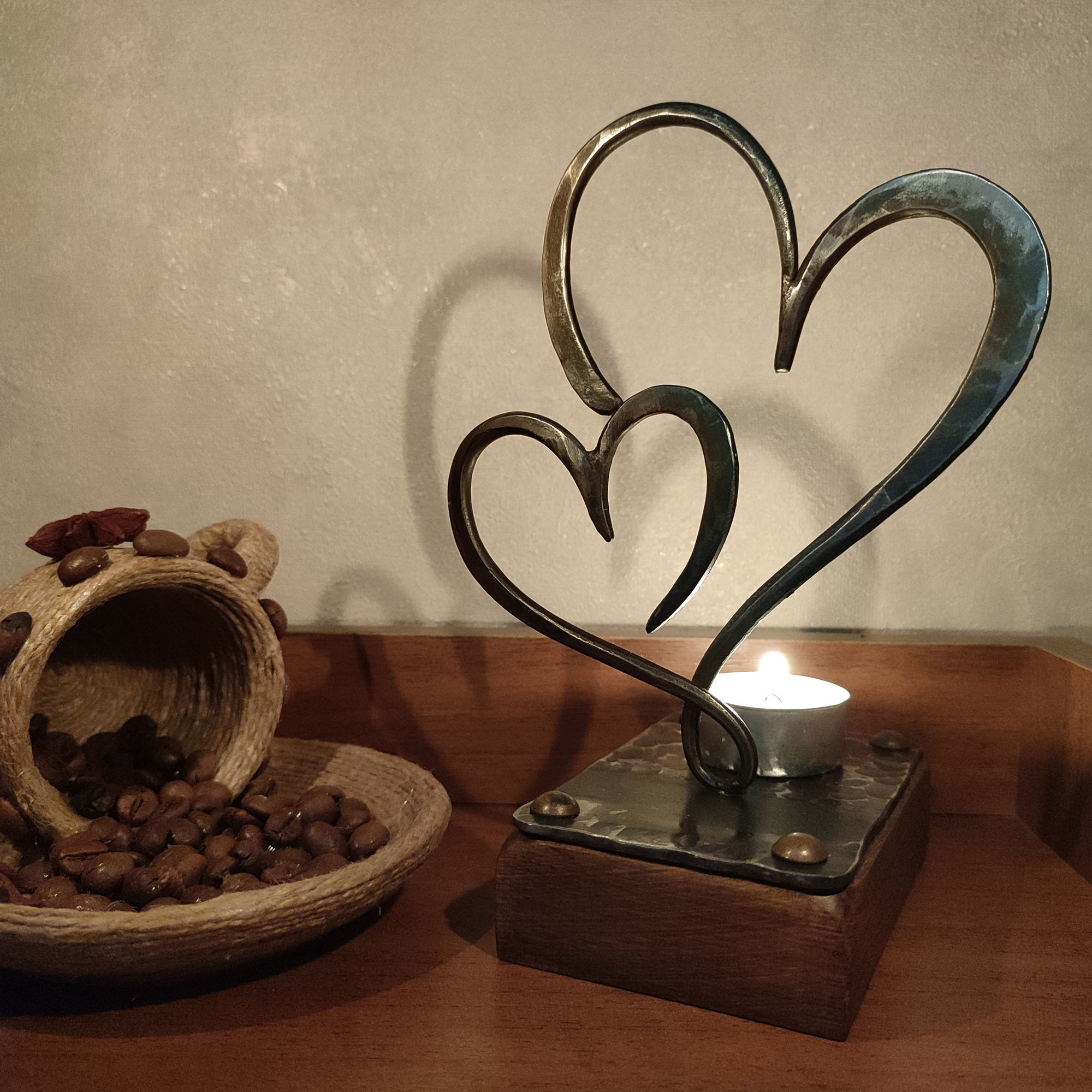 Personolized Hearts on a Wooden Stand 6th Anniversary Gift - Etsy
