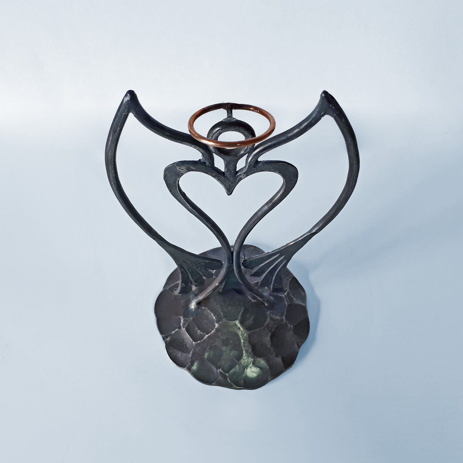 Heart Shaped Angel Angel With a Heart Forged Angel Gift - Etsy