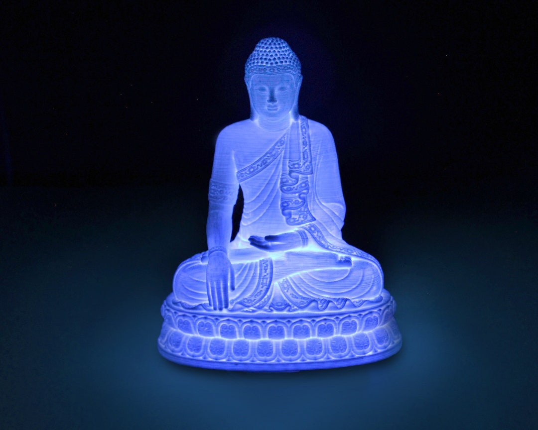 Buddha Statue - 3D Printed Accent Lamp, Table Lamp, Novelty Lamp, LED ...