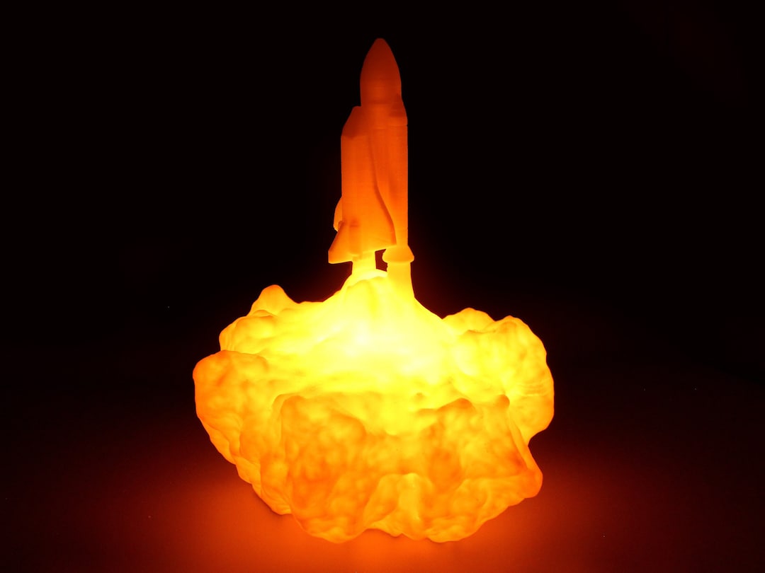 Rocket Launching - 3D Printed Accent Lamp, Table Lamp, Novelty Lamp ...