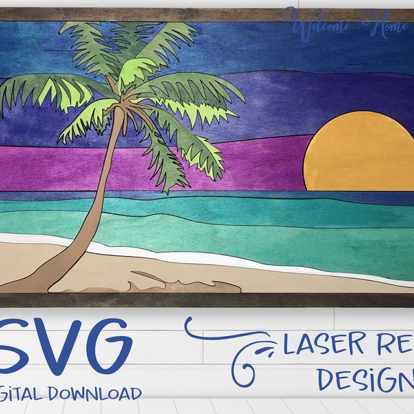 Palm Tree Laser File - Etsy