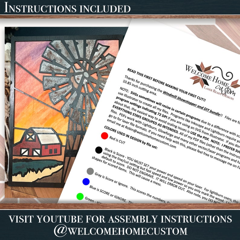 Windmill With Barn Digital Download SVG Laser Cut Files - Showstopper ...