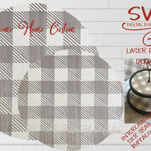 Buffalo Plaid SVG Laser Cut Files Tiered Tray SVG Insert - Etsy