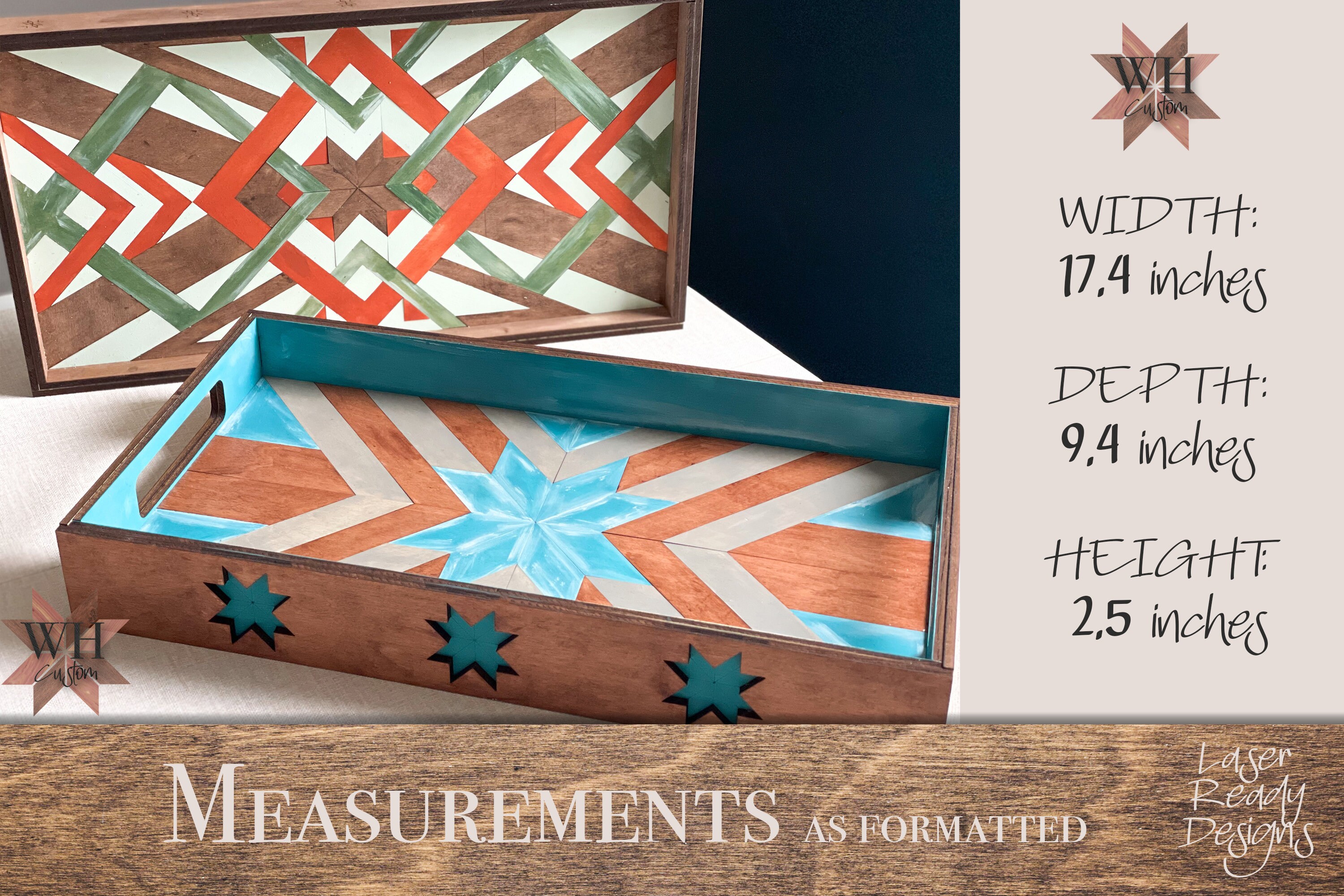 DIY Wood Quilt Tray Bundle Digital Download for Laser Cutters | Etsy