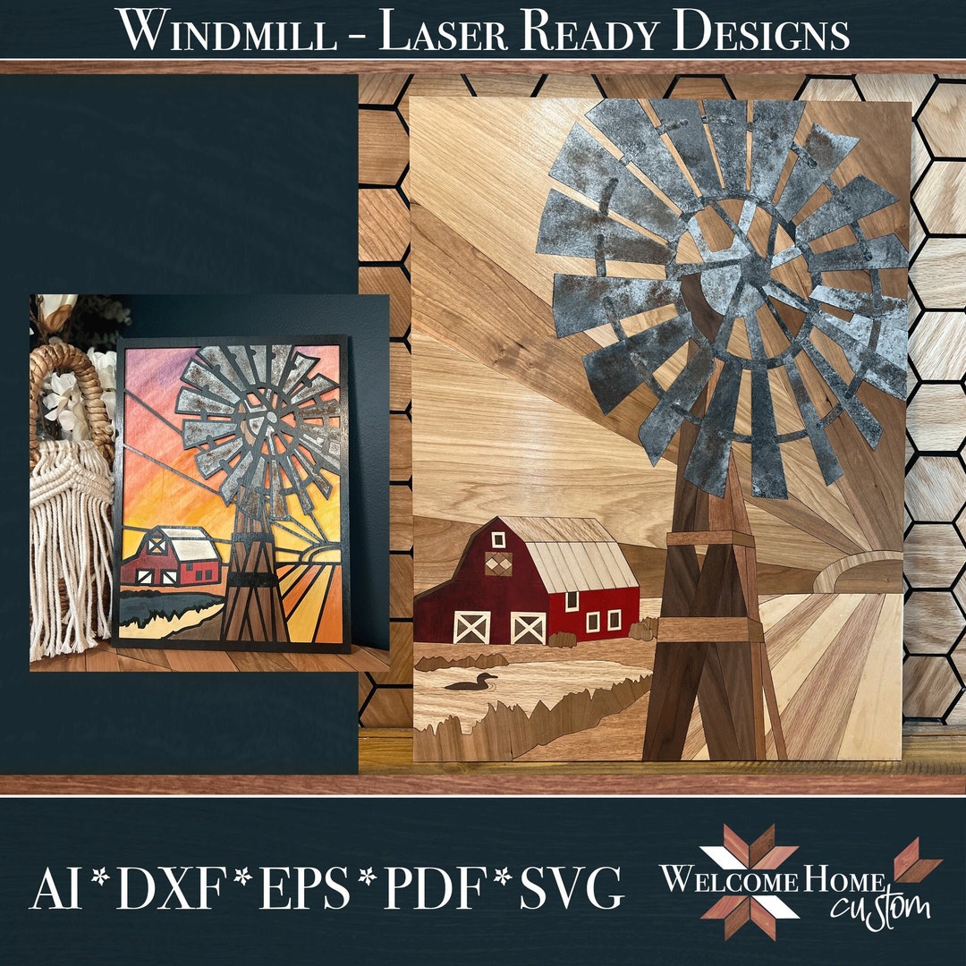 Windmill With Barn Digital Download SVG Laser Cut Files - Showstopper ...
