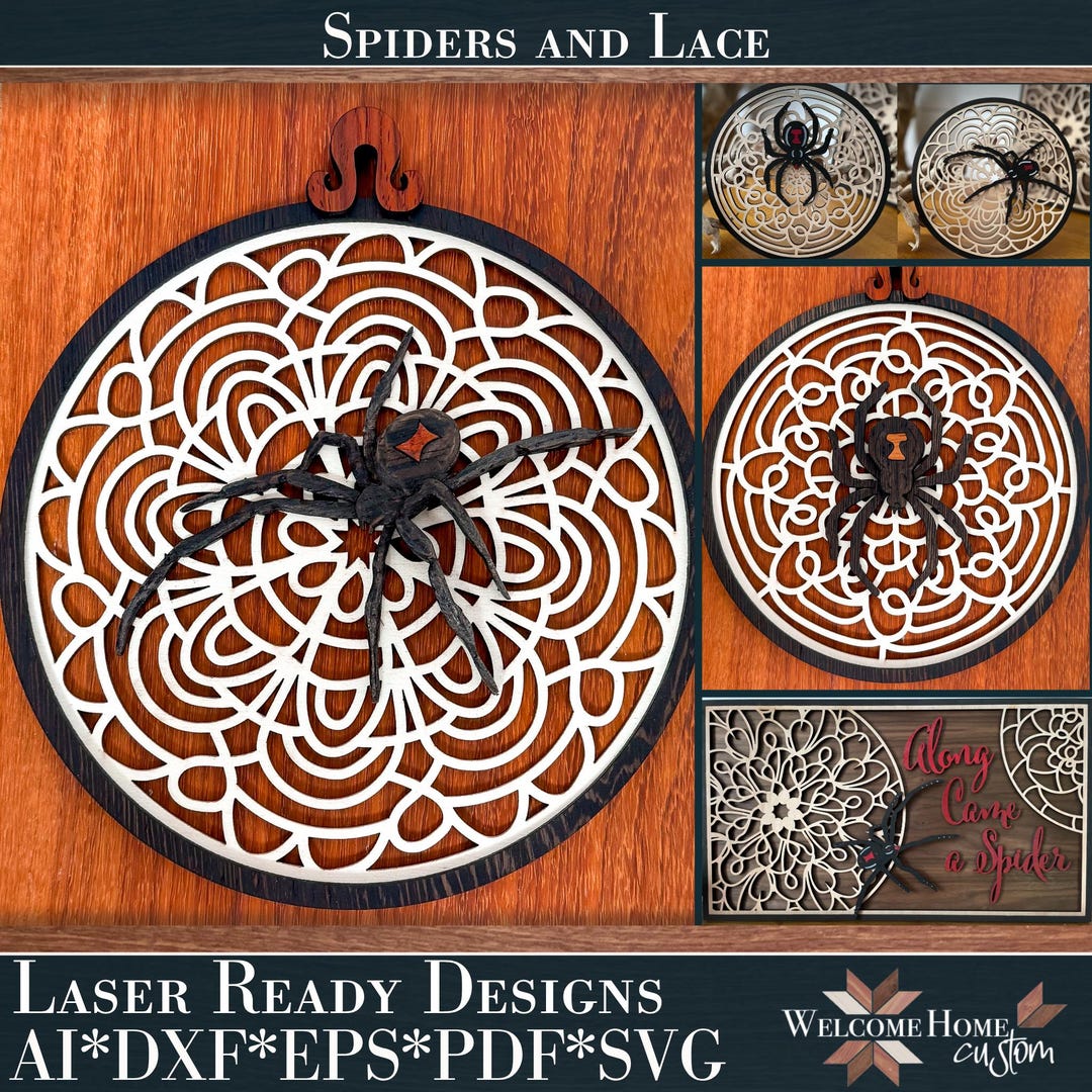 Spider Halloween Laser Cut Files BUNDLE - for Glowforge and Other Laser ...