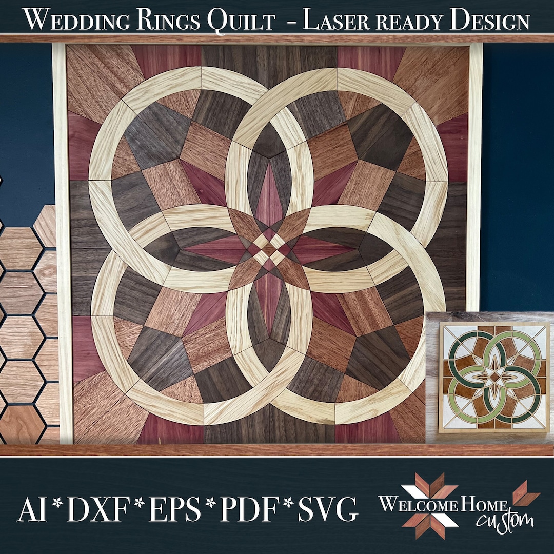 Wedding Rings Quilt With DIY Size Digital Download SVG Laser Cut Files ...