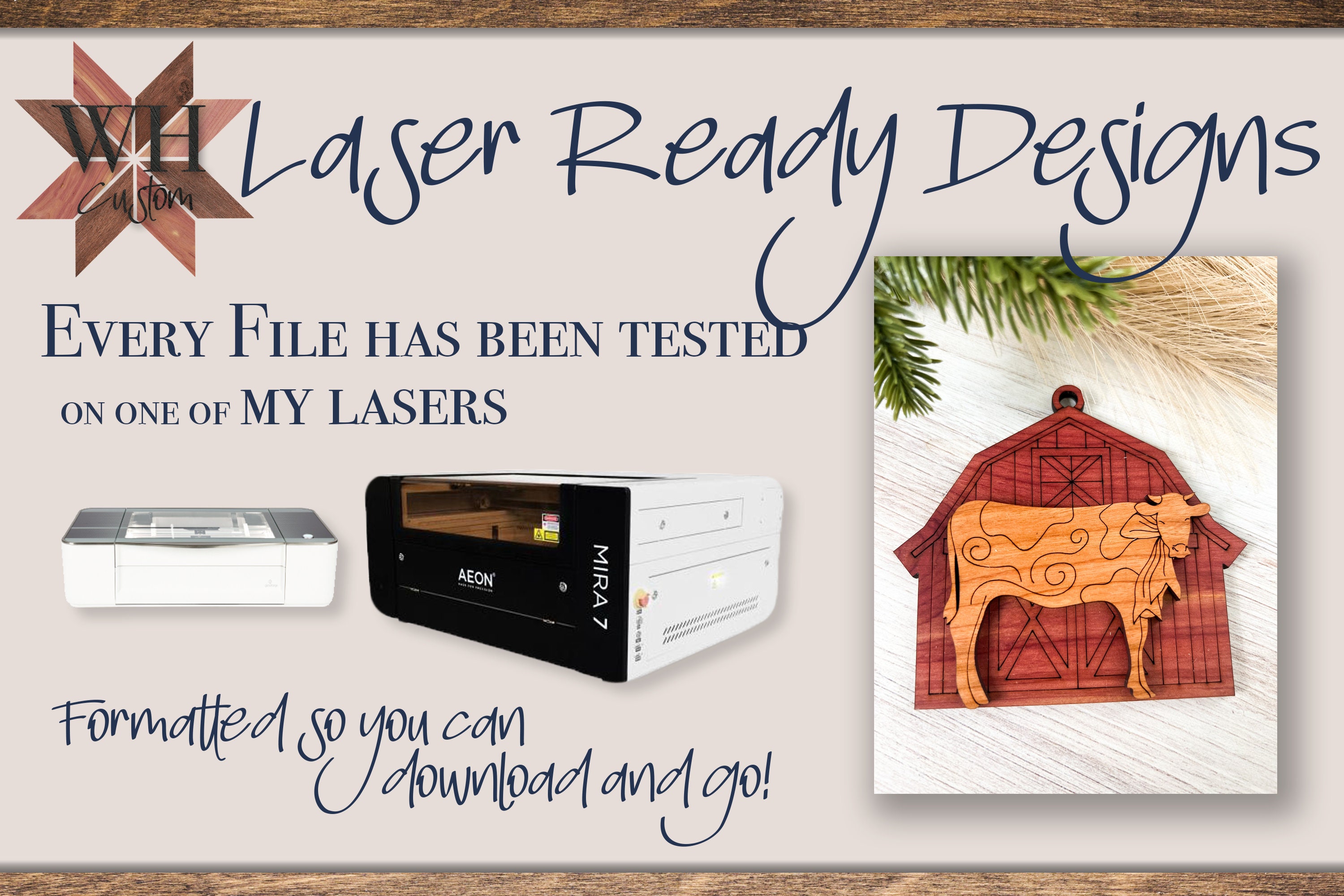 Barnyard Animal Laser Cut File Bundle Pig Goat Chicken - Etsy