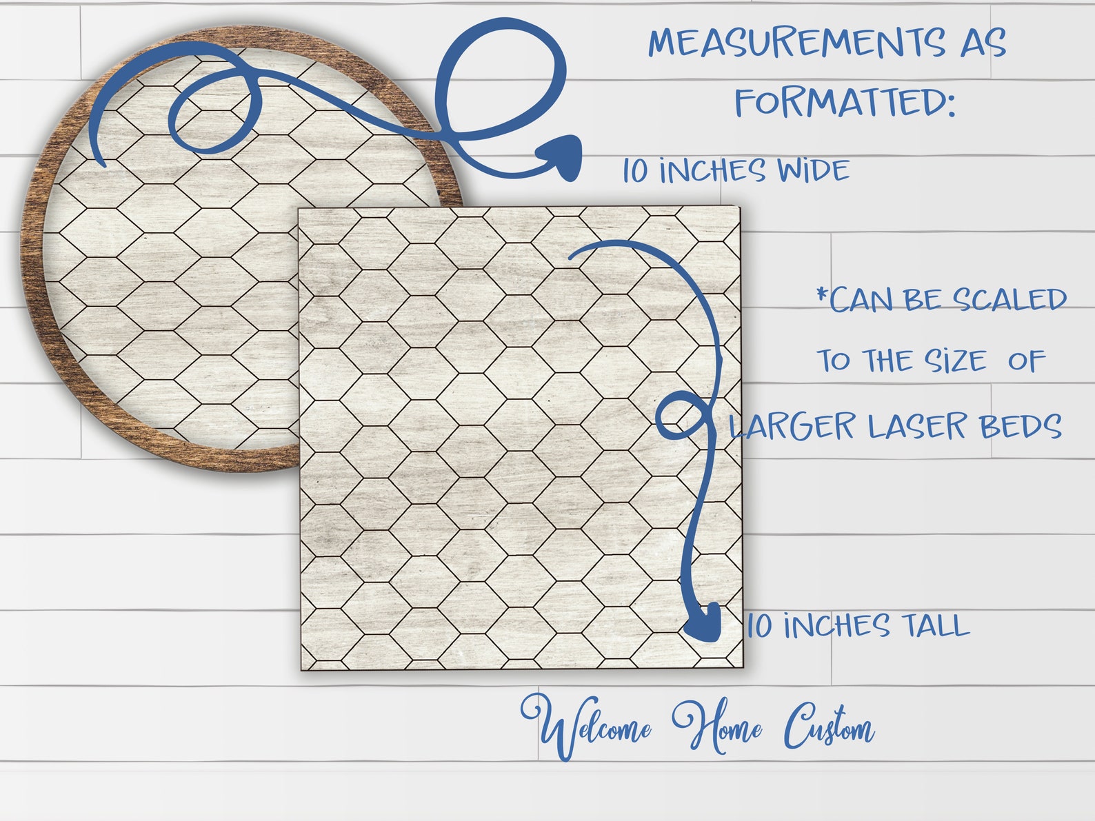 Chicken Wire SVG for Glowforge Laser Cut Files Welcome Home | Etsy