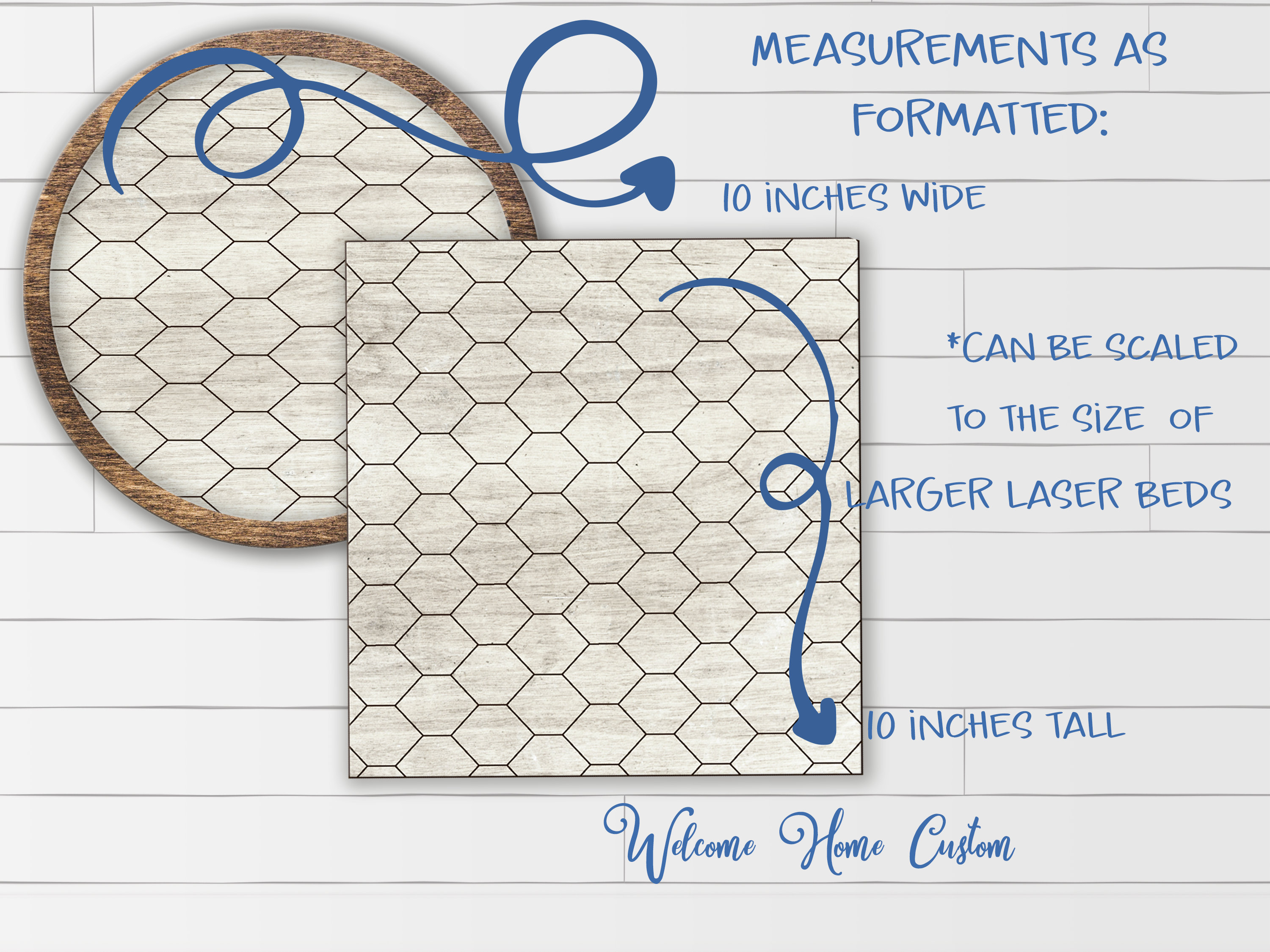 Chicken Wire SVG for Glowforge Laser Cut Files Welcome Home - Etsy