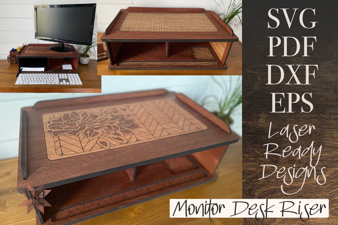 Monitor Riser Laser Cut File Digital SVG PDF DXF Home - Etsy Finland