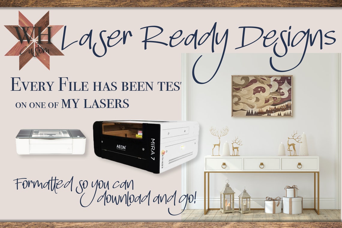 Winter Landscape Laser Cut File Bundle Town in the Mountains - Etsy