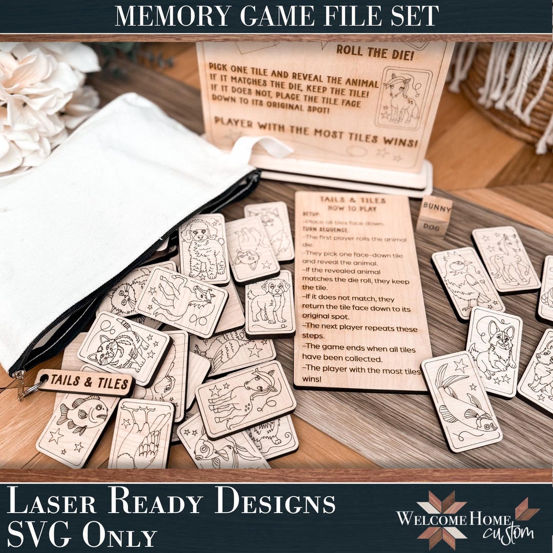 Tails and Tiles Memory Game SVG - Family Game Night - Digital Download ...