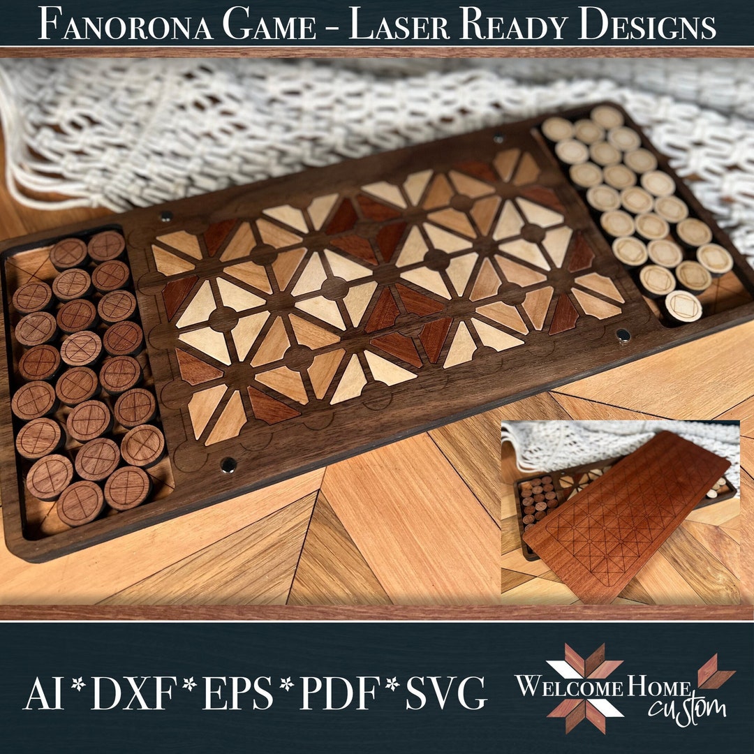 Fanorona Game Laser Ready Design File SVG - Family Game Night - Digital ...