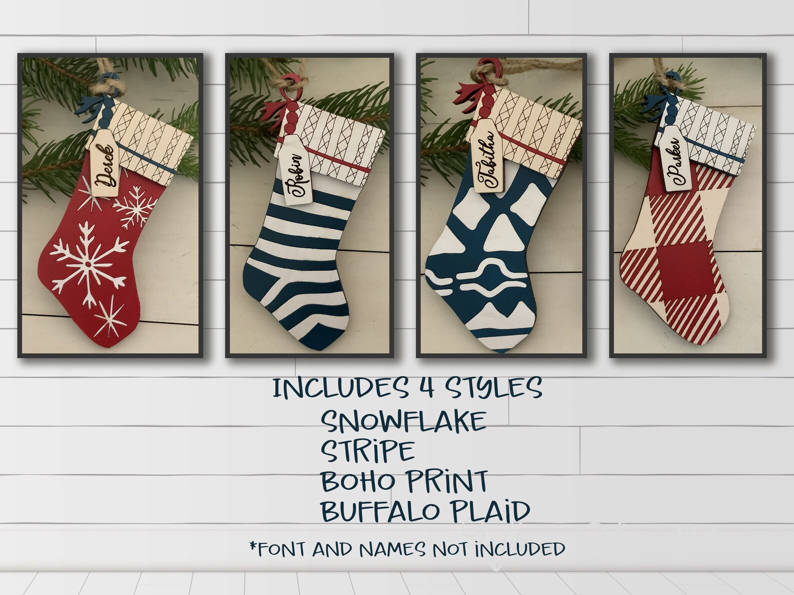 Stocking Tag SVG Laser Cut Files Ornament for Glowforge | Etsy