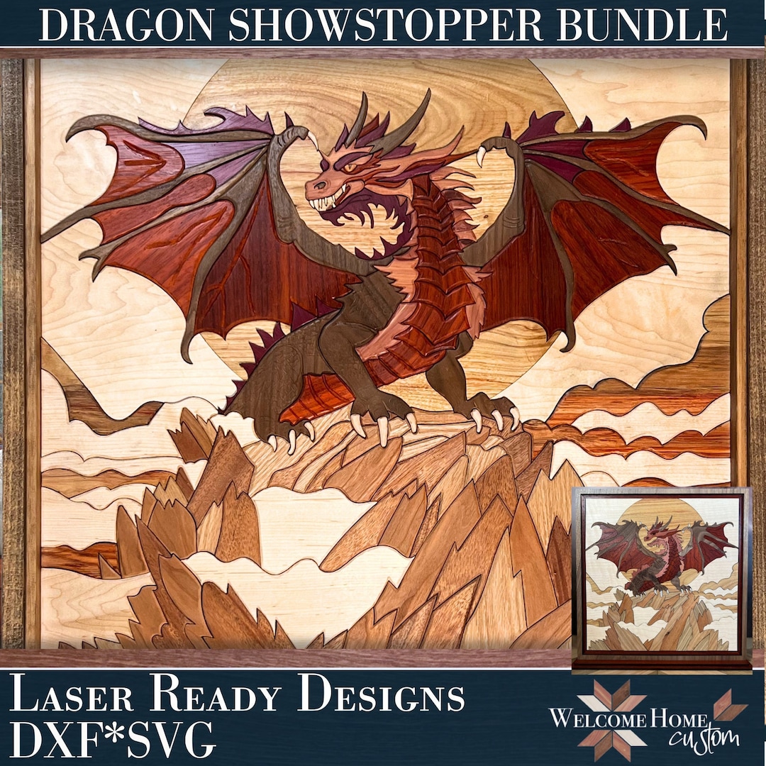 Dragon Laser Cut Bundle Digital Download for Dragon Lovers Showstopper ...