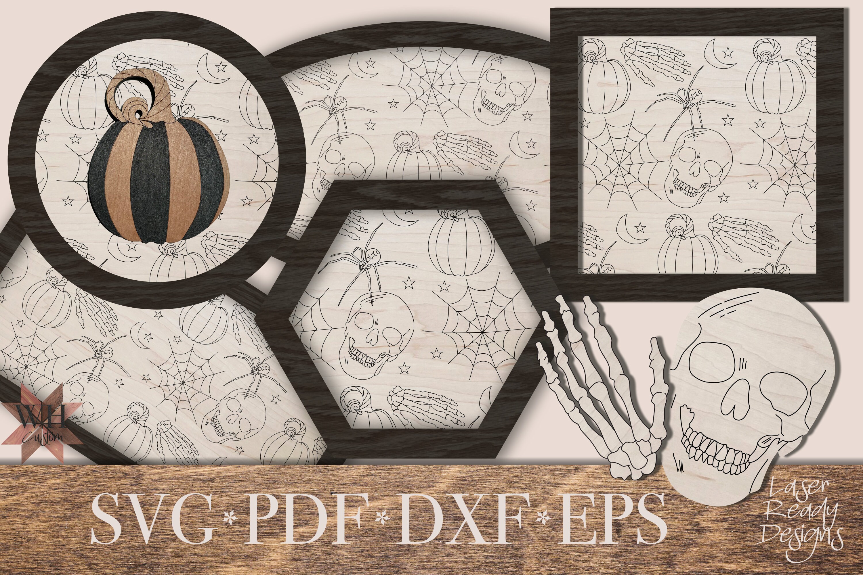 Spooky Halloween SVG Laser Cut Files Pattern BUNDLE Doodle - Etsy