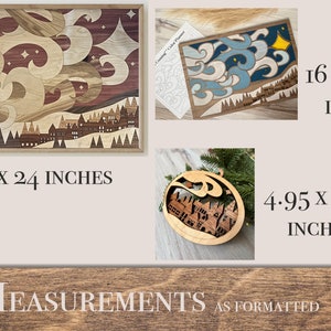 Winter Landscape Laser Cut File Bundle - Town in the Mountains - Starry ...