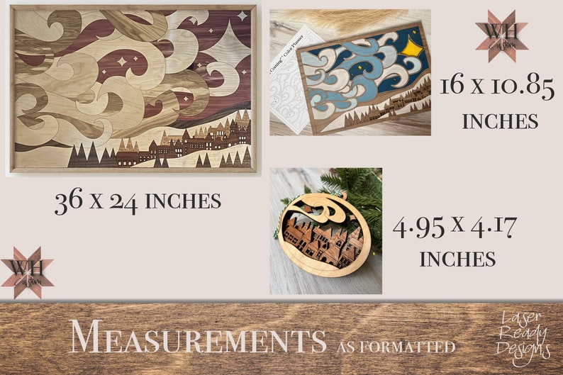 Winter Landscape Laser Cut File Bundle Town in the Mountains - Etsy