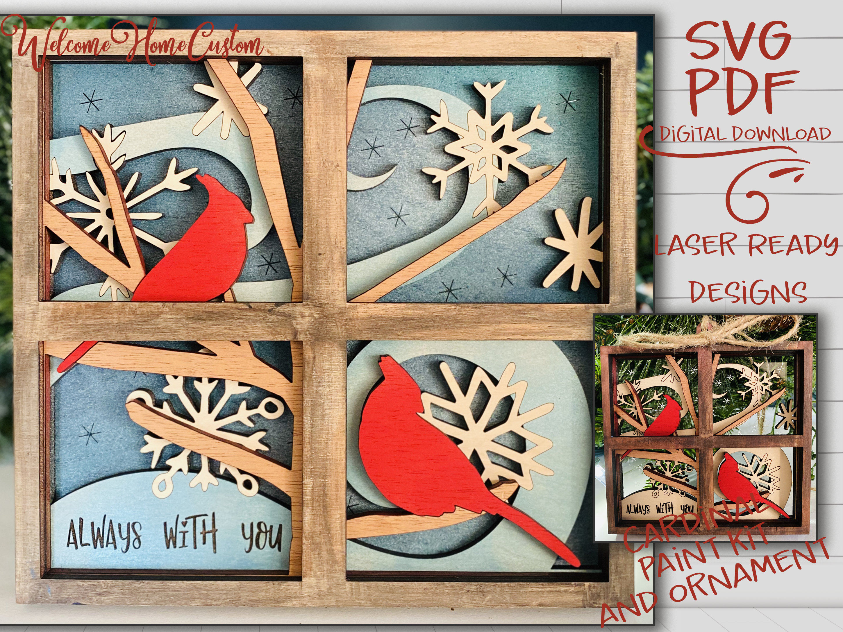 Cardinal Laser Cut Files SVG PDF for Glowforge Projects - Etsy