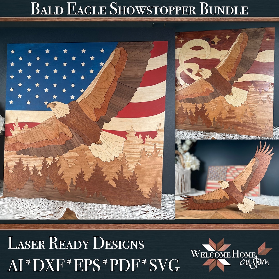 Bald Eagle Showstopper Bundle Digital Download SVG Laser Cut Files USA ...