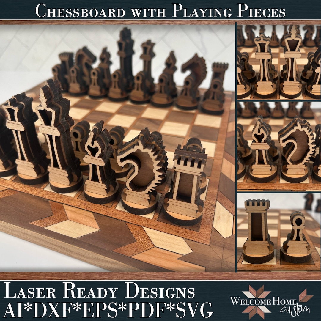 Chess Digital Download Bundle for Laser Cutters - SVG and 4 Other File ...