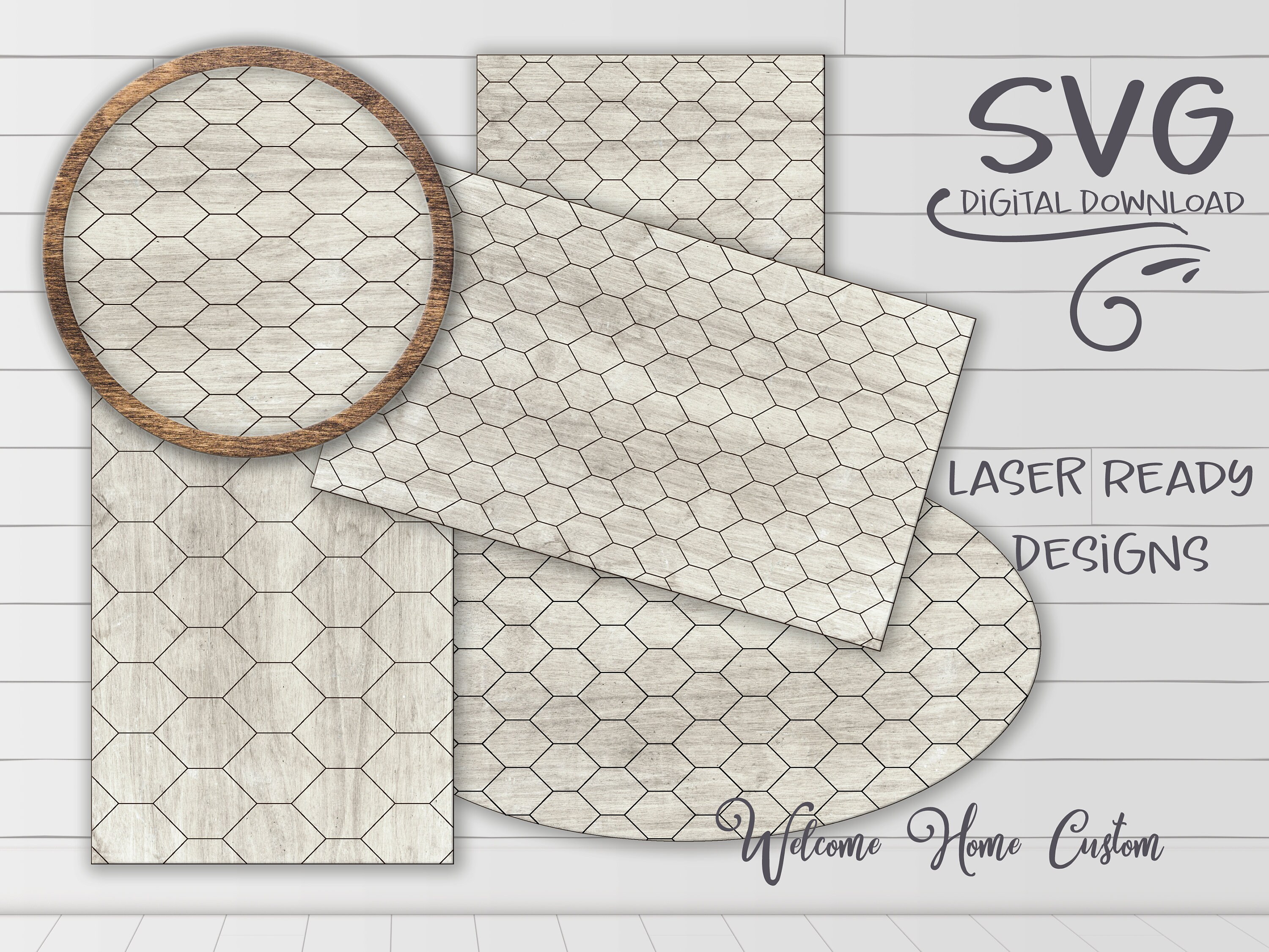 Chicken Wire SVG for Glowforge Laser Cut Files Welcome Home - Etsy Canada