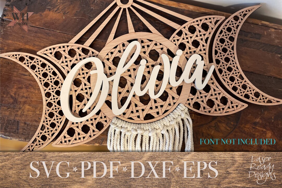 Moon Phase Cane Weave Rattan Design Glowforge Projects Laser Ready Fits ...