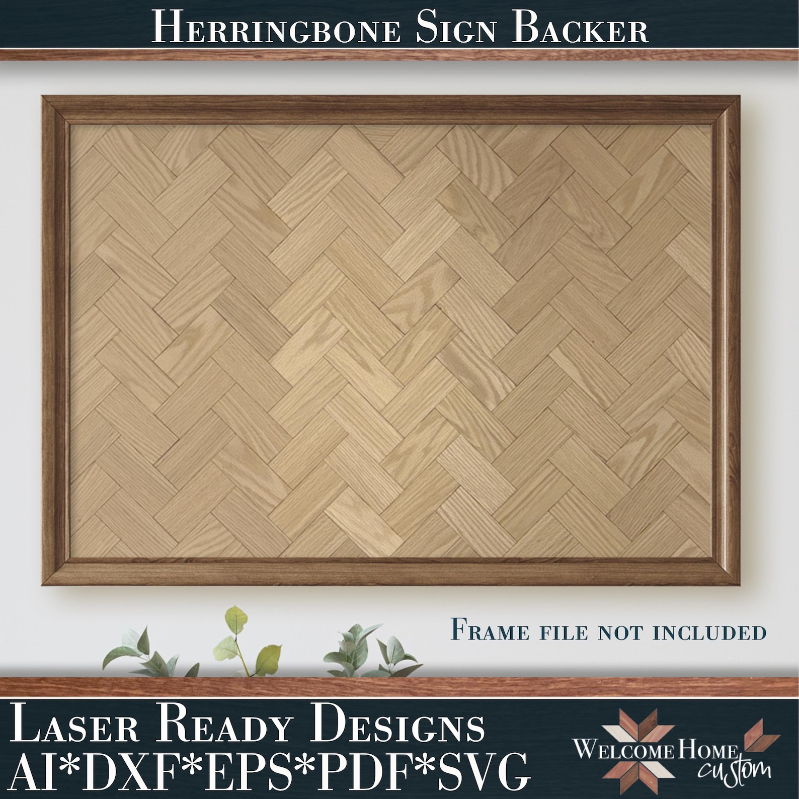 Herringbone Sign Backer 36 X 24 Inch Laser Cut File - Etsy