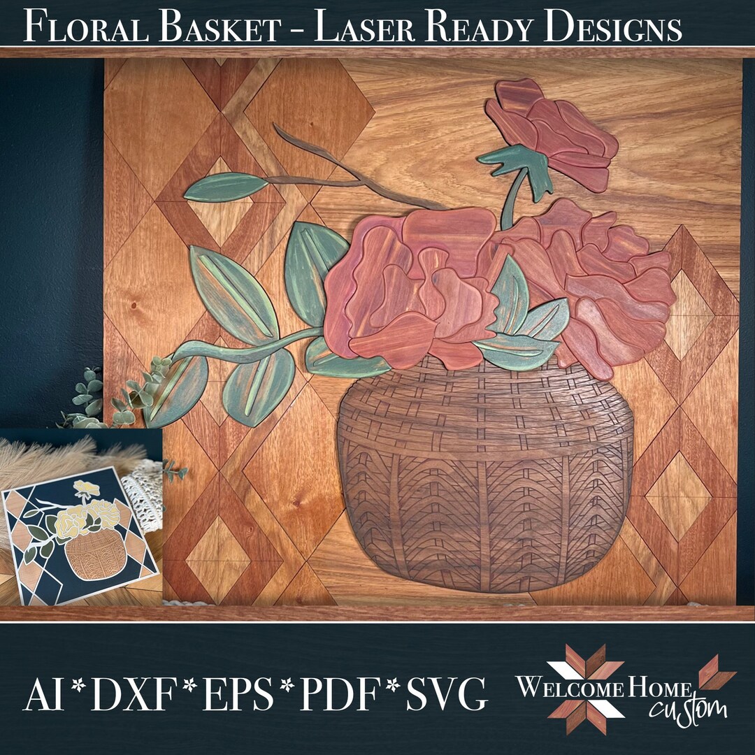 Floral Basket Showstopper SVG Laser Cut Download File - Cut by Color ...