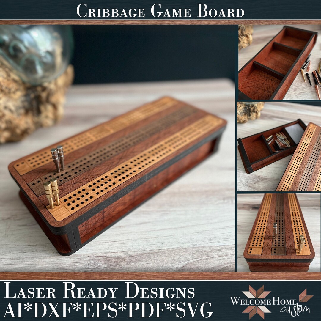 Cribbage Game Laser Cut Files Family Game Night Digital Download SVG ...