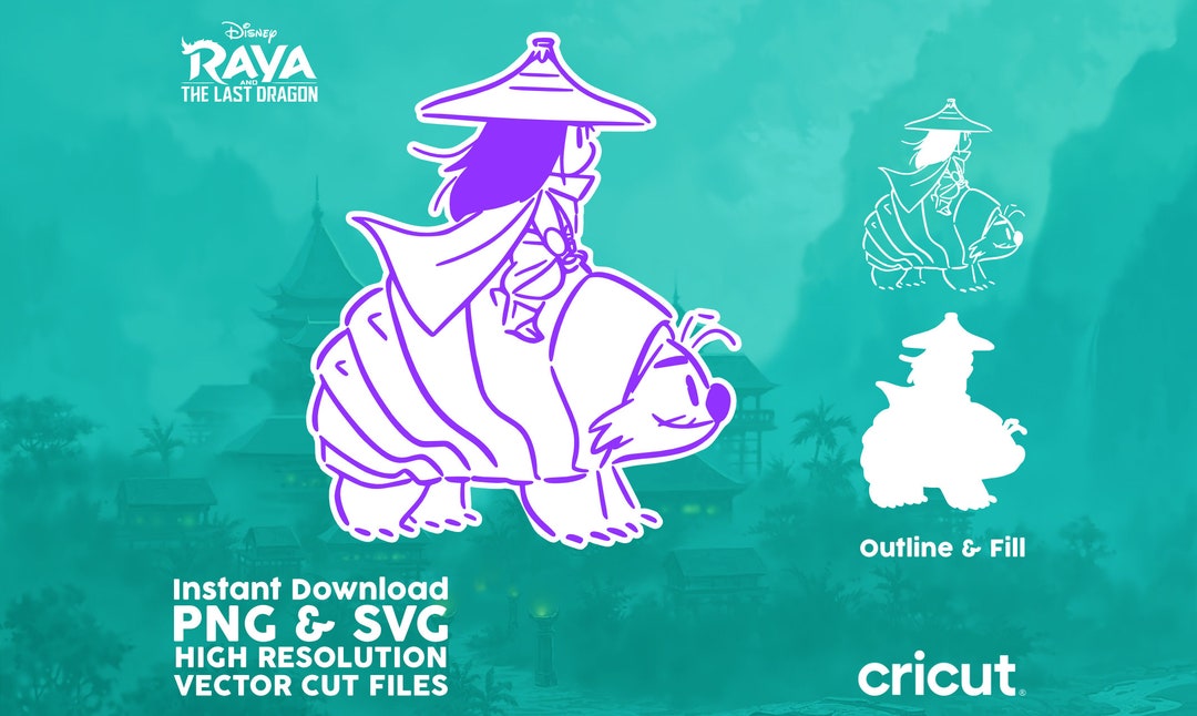 Raya and the Last Dragon, Raya on Tuk Tuk Outline/fill Vector, Cricut ...