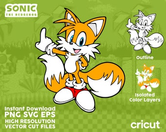 Tails sonic the Hedgehog SVG, PDF, PNG - Etsy