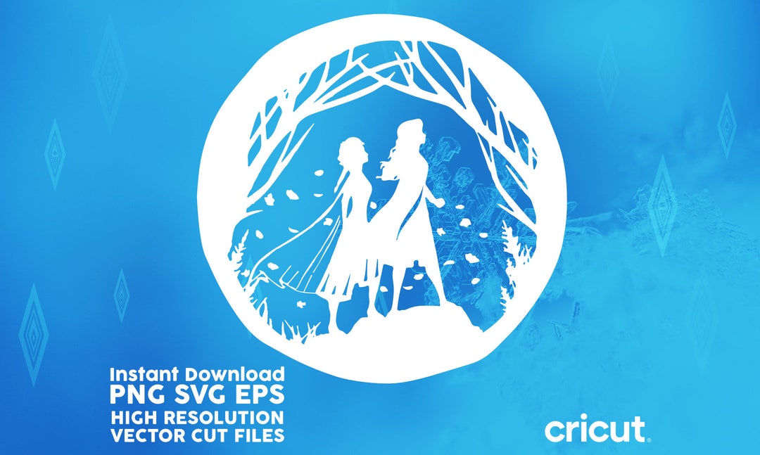 Frozen 2 Elsa & Anna Forest Circle Vector, Cricut Cut Files - Etsy