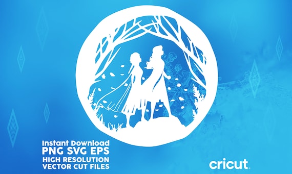 Frozen 2 Elsa & Anna Forest Circle Vector Cricut Cut Files | Etsy
