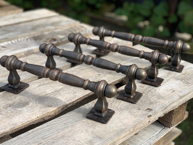 Set of Four Wrought Iron Door Pulls. Massive Iron Door Handle. - Etsy