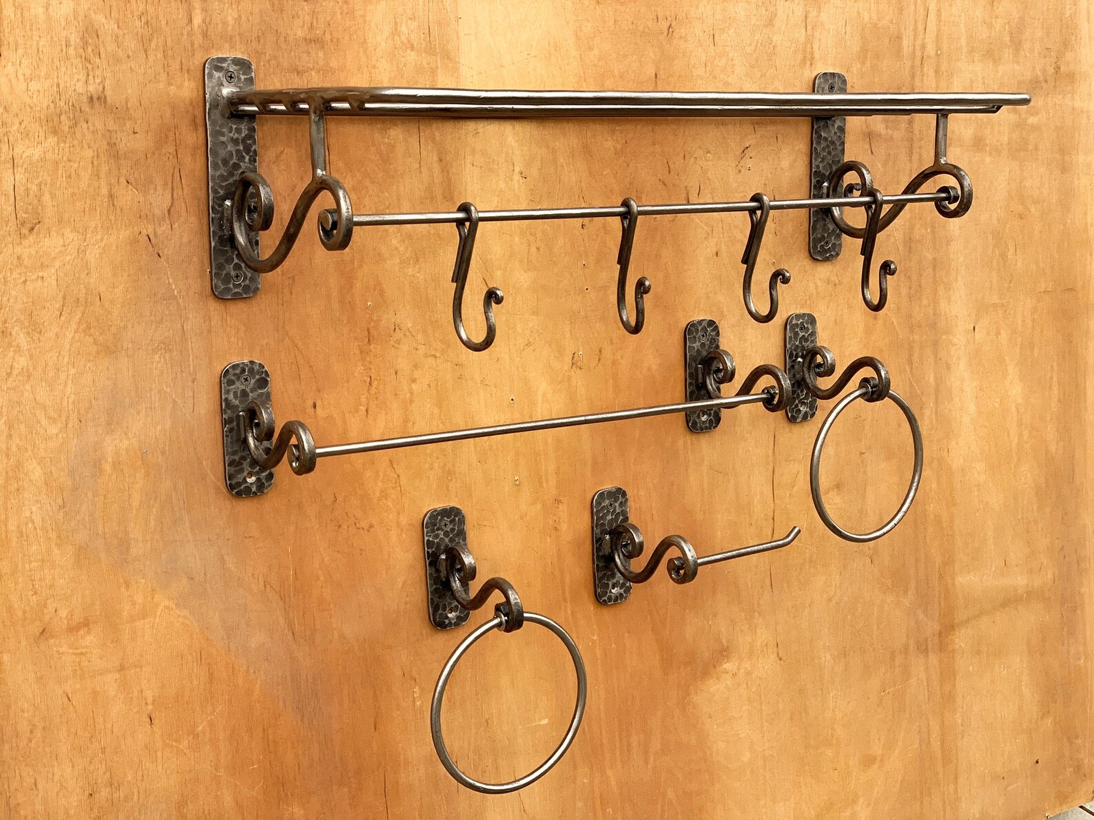 Bathroom Set of Towel Bar and Towel Ring. Modern Bathroom. - Etsy