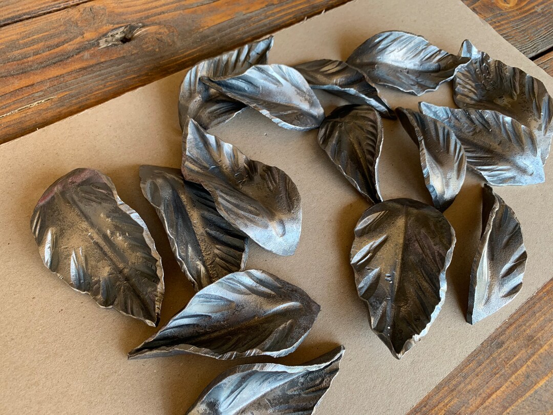 Set of 15 X 5”hand Forged Leaves. Forged Elements. Blacksmith Elements ...