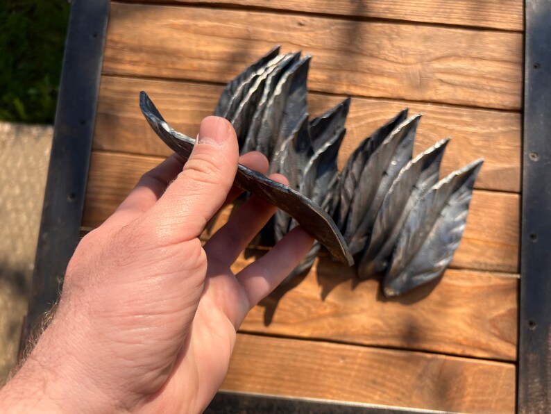 Set of 15 X 6” Wrought Iron Leaves. Forged Leaves, Hand Forged Leaf ...