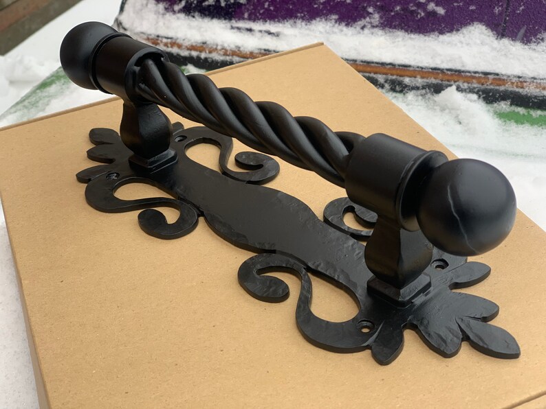 Wrought Iron Door Pull. Massive Iron Door Handle. Barn Door - Etsy