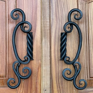 Set of Two Wrought Iron Door Handles. Antique Door Handle. Door ...