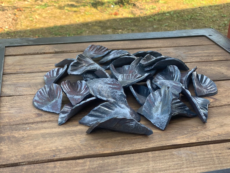Set of 25 Hand Forged Leaves. Forged Elements. Blacksmith Elements ...