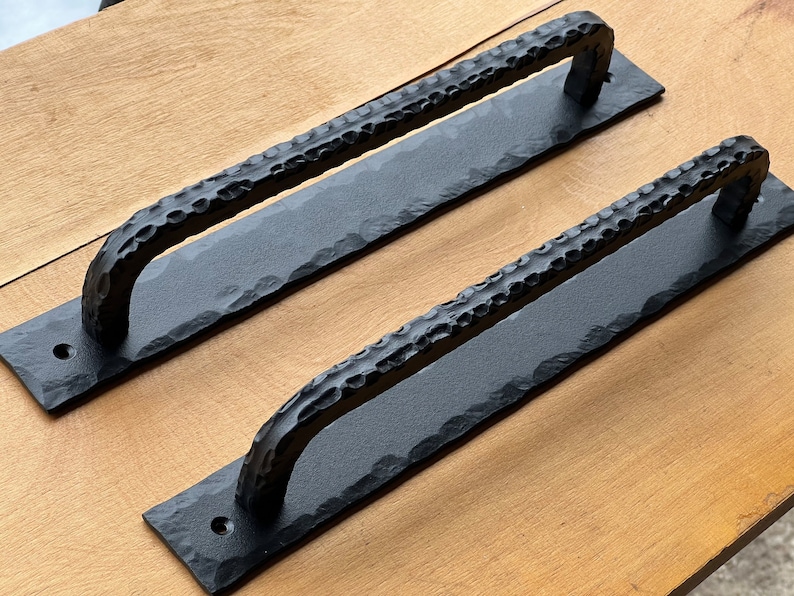 Wrought Iron Rustic Door Handle. Hand Forged Drawer Handle. Door Pull ...