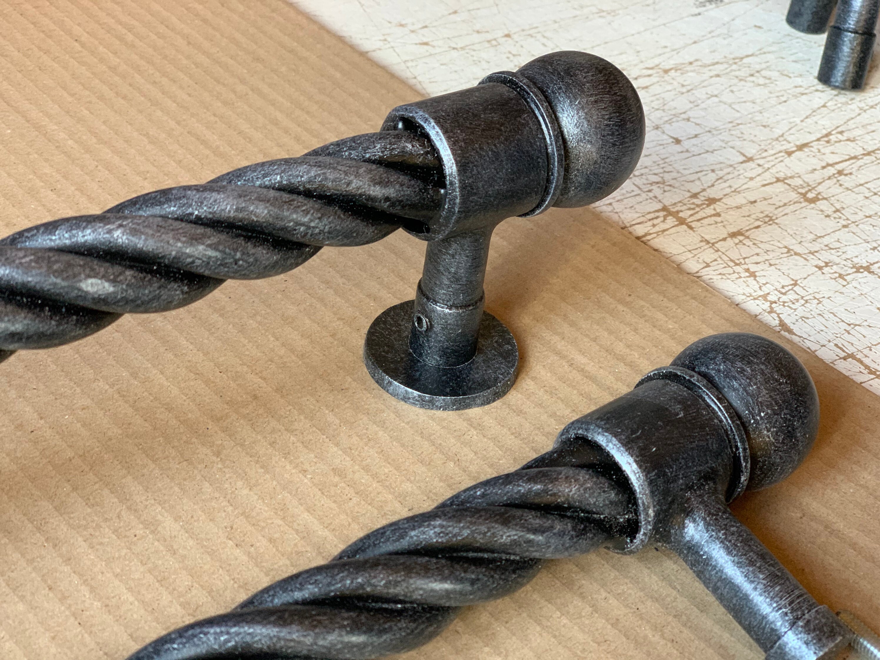 Back to back door handles. Set of door handles. Wrought iron | Etsy