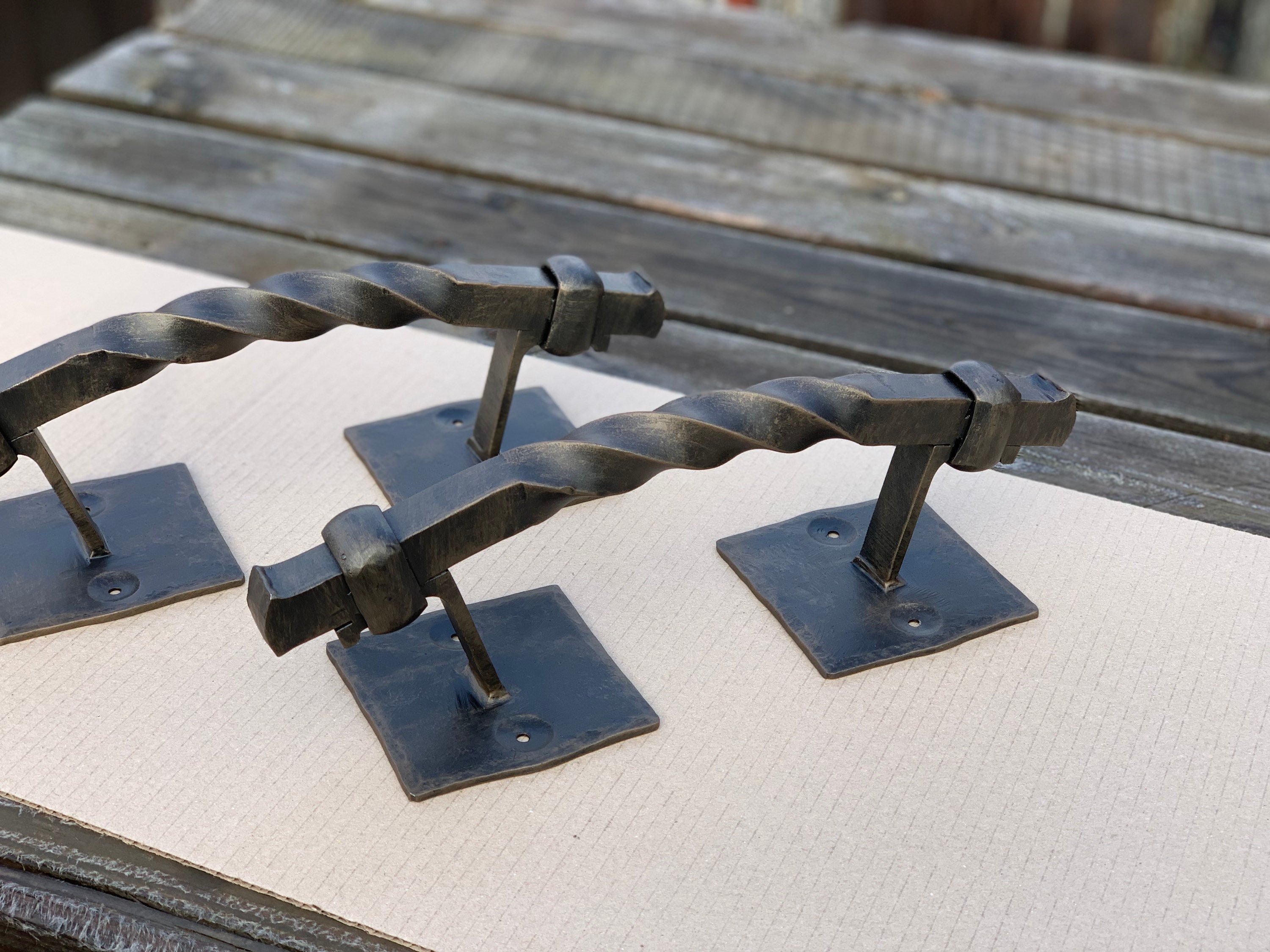 Wrought Iron Door Pull. Massive Iron Door Handle. Barn Door | Etsy