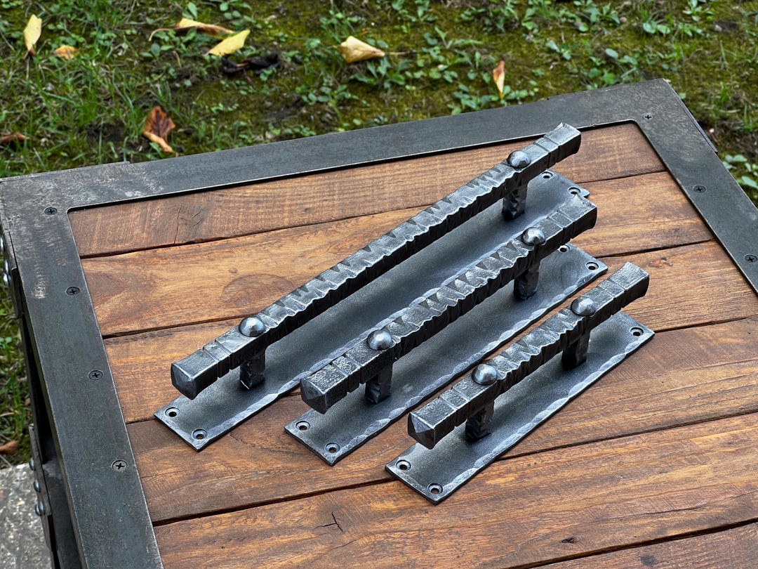 Hand Forged Modern Industrial Drawer Pull. Iron Door Handle. Door Pull ...