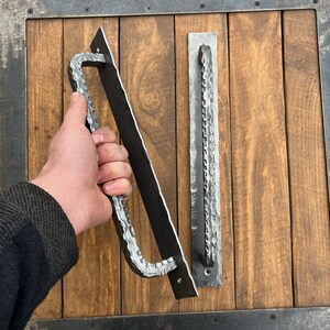 Wrought Iron Rustic Door Handle. Hand Forged Drawer Handle. Door Pull ...