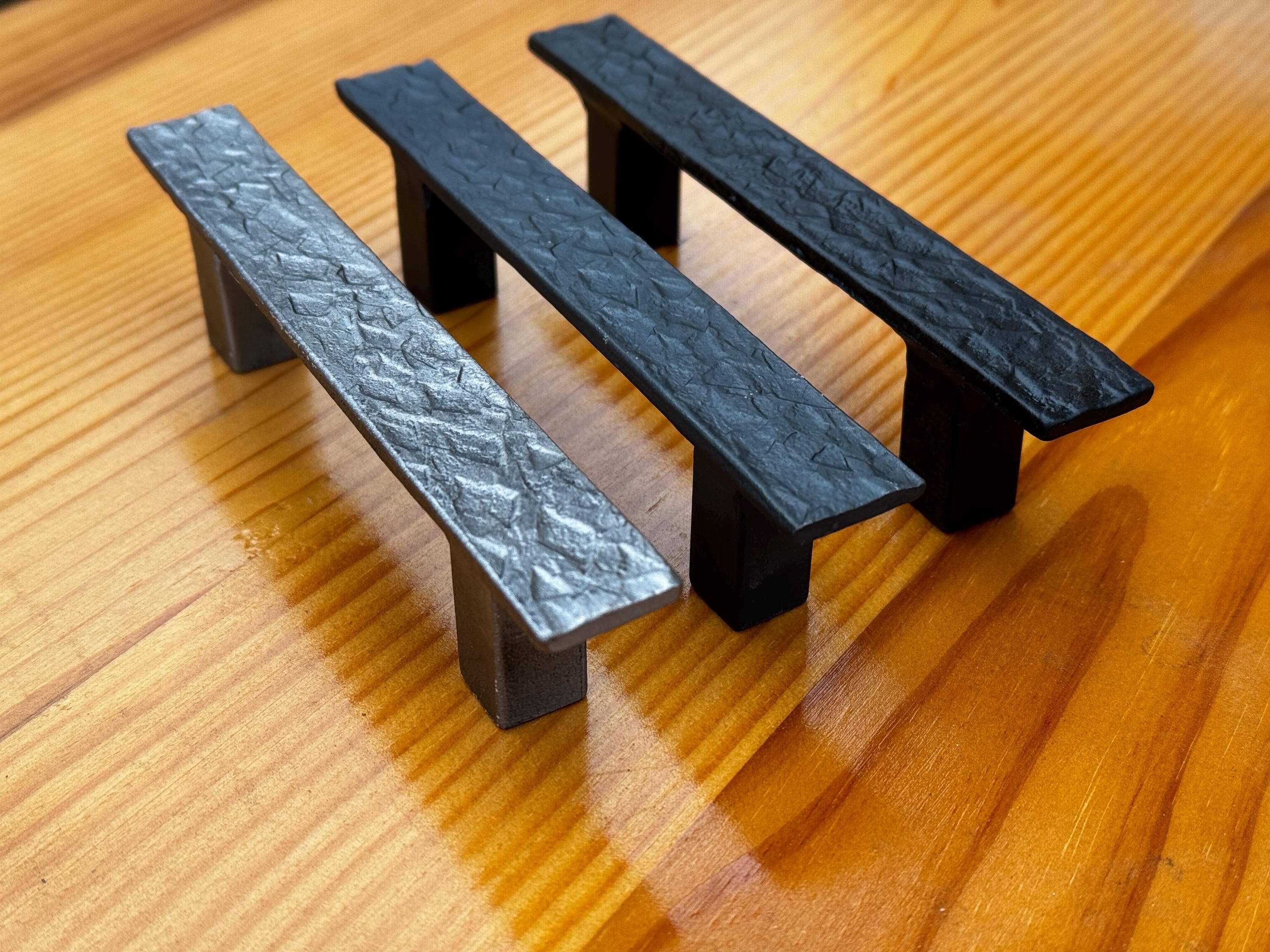 Hand Forged Modern Industrial Drawer Pulls. Kitchen Unit. Cabinet Cupboard Dresser Hardware. Mid ...
