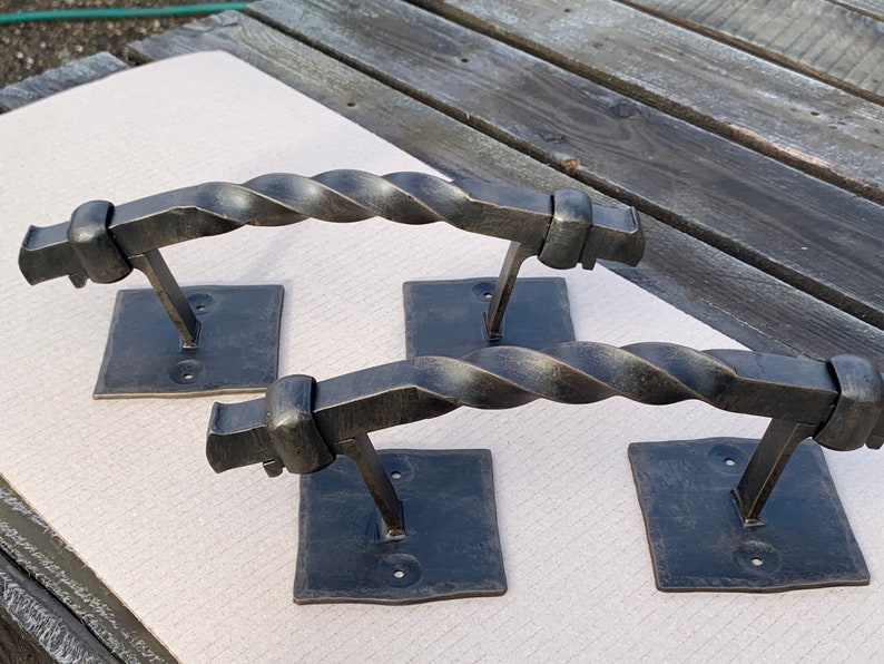 Wrought Iron Door Pull. Massive Iron Door Handle. Barn Door | Etsy